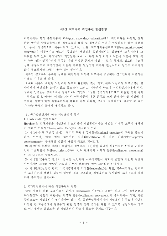 [사회과학] 산업교육 및 훈련
