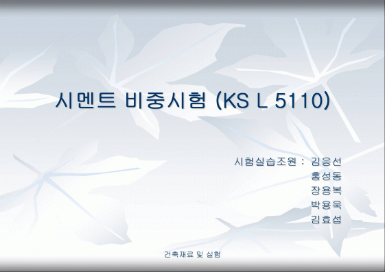 시멘트 비중시험