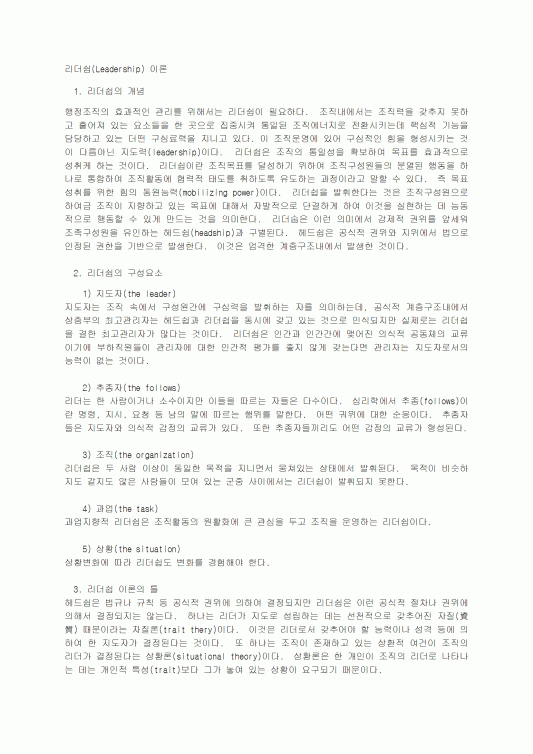 [사회과학] 리더쉽이란