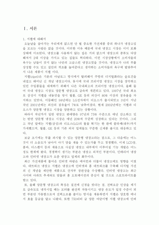 브랜드(지펠) 레포트 자료