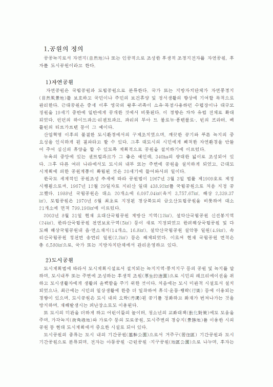 공원에 관한 정리자료