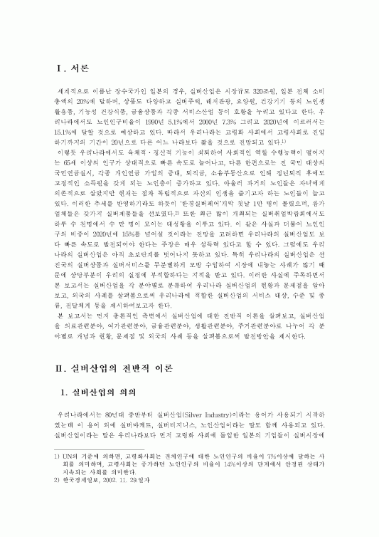 실버산업의 전반적 이론