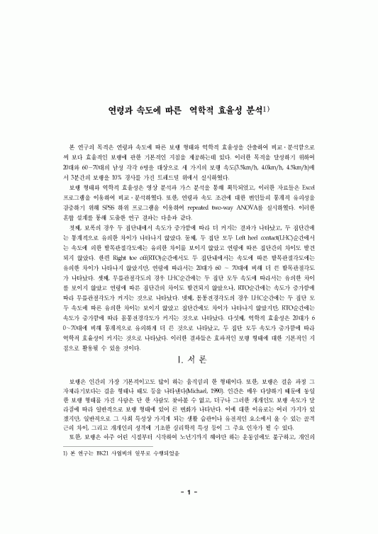 역학적 효율성 분석