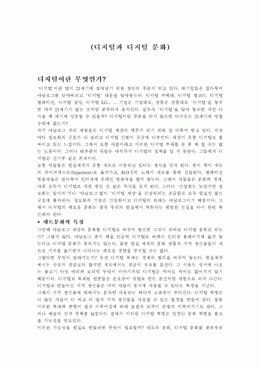 디지털과 디지털 문화