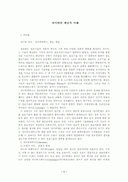 사이버의 개념적 이해
