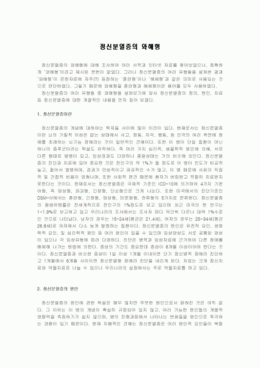정신분열증의 와해형
