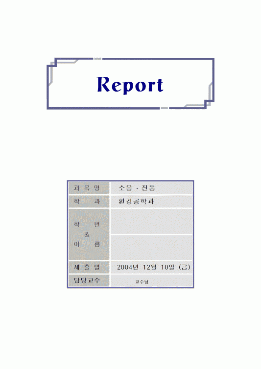 소음측정 보고서