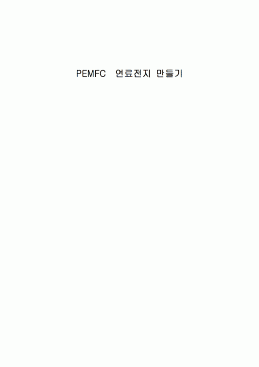 PEMFC  연료전지 만들기