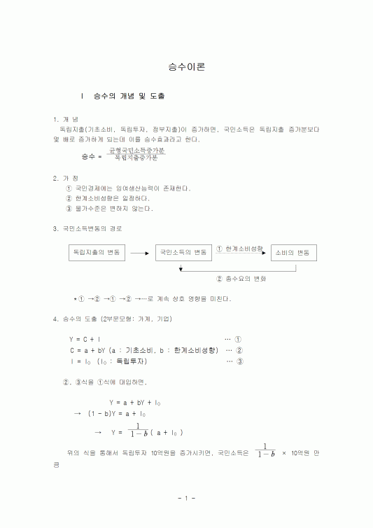 승수이론 레포트 자료
