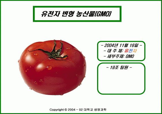 유전자 변형 식품 (GMO)의 정의와 실태, 그리고 향후 대안