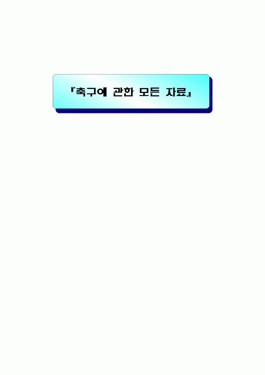 축구에 관한 종합자료