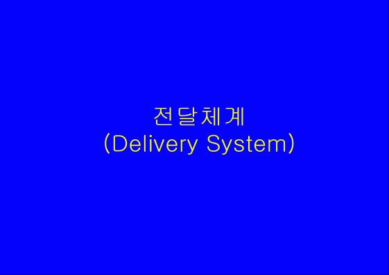 [분석/조사] 전달체계