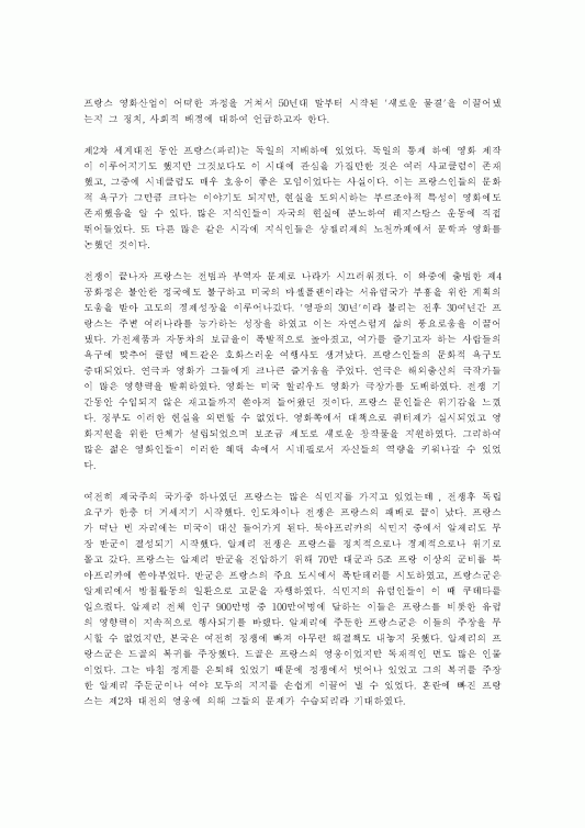 누벨바그의 외적배경