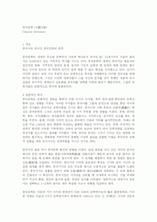[인문과학] 중국문학