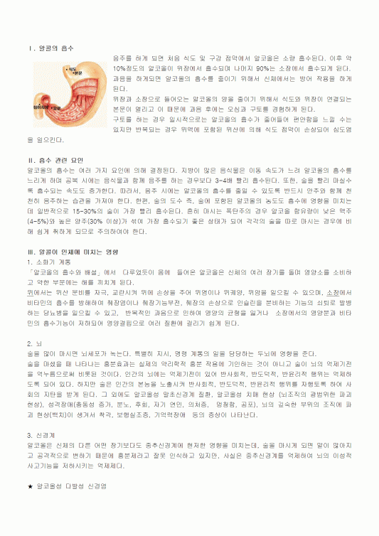 알콜 중독 레포트 자료