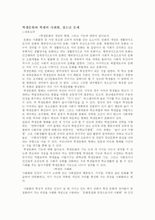 학생문화 청소년문제