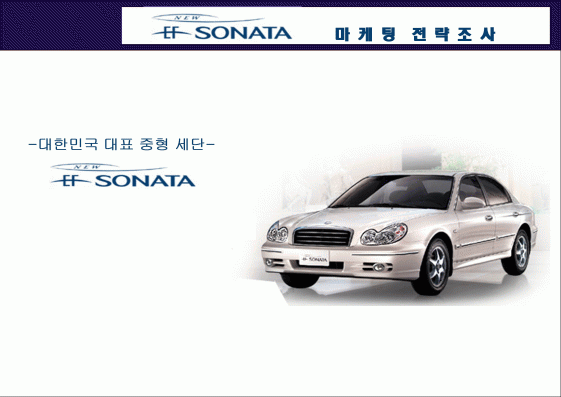EF 소나타 마케팅 전략조사