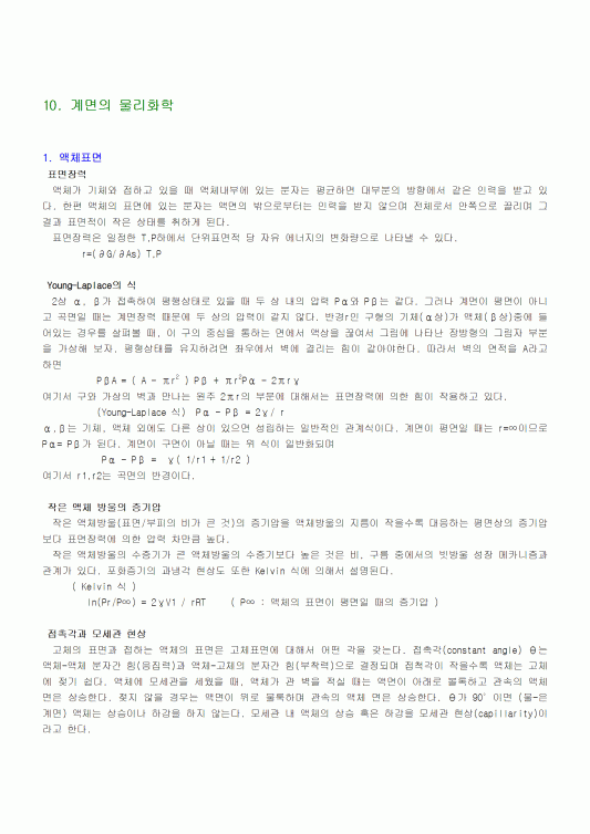 계면의 물리화학