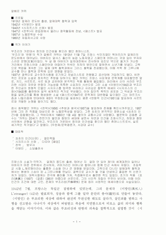까뮈에 대하여