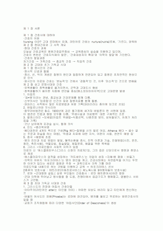 간호의 역사 레포트 자료