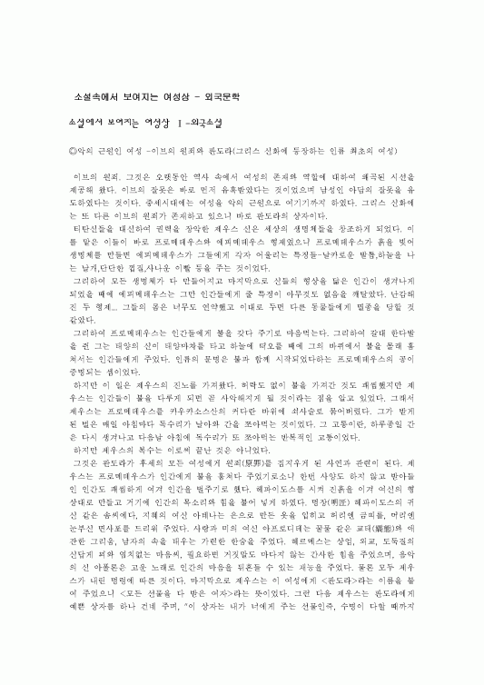 소설속에서 보여지는 여성상-외국