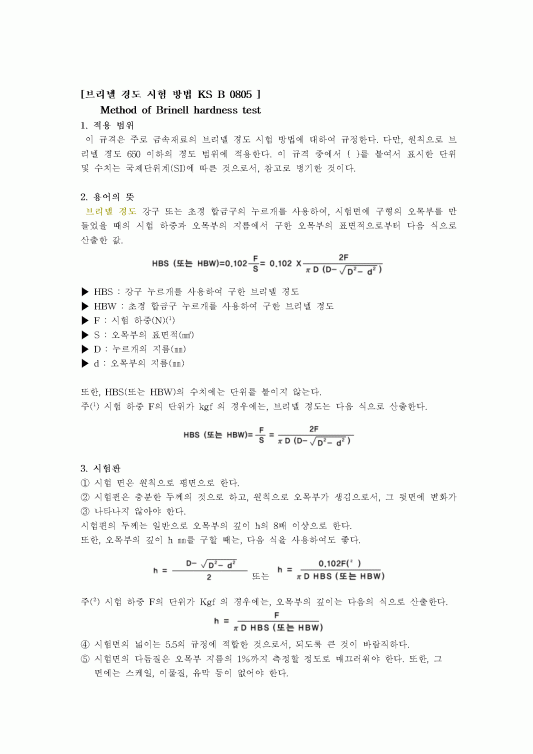브리넬, 로크웰, 비커스 경도 측정 방법