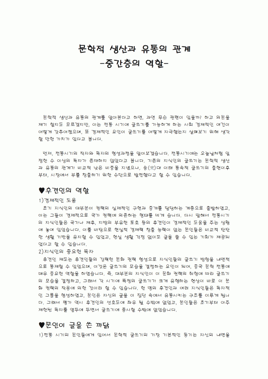문학적 생산과 유통의 관계