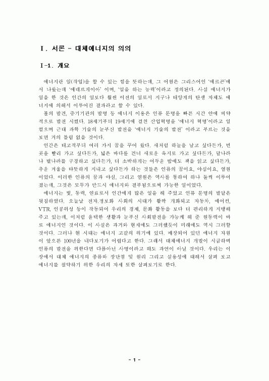 대체에너지 [자연과학]