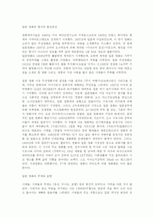 일본영화의 변천사