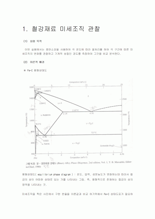 철강재료 미세조직 관찰