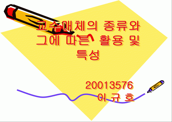 교수매체의 종류와 그에 따른 활용 및 특성