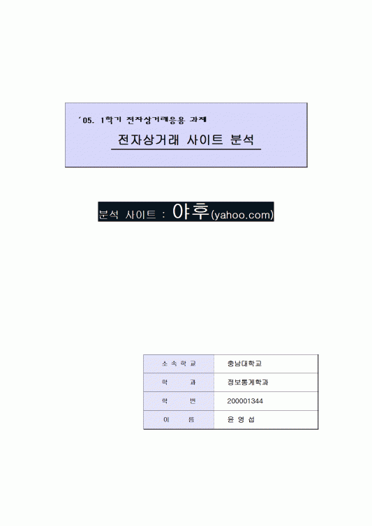 사이트 분석 레포트 자료