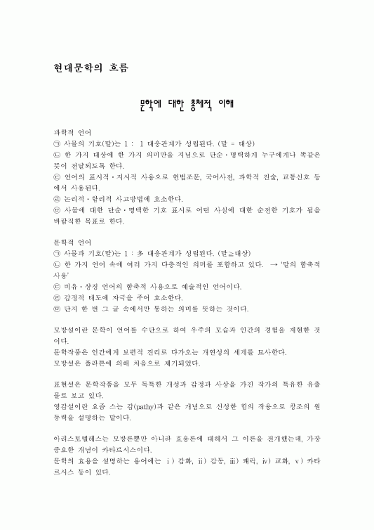 현대문학의 흐름