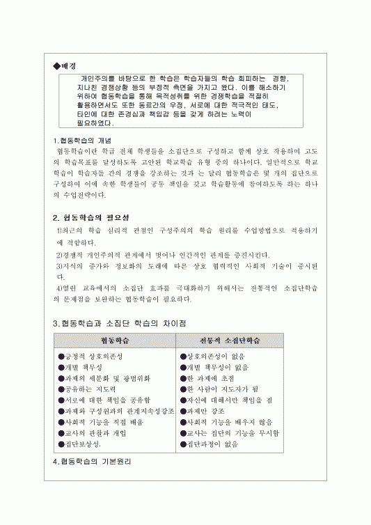 협동학습에 관한 조사