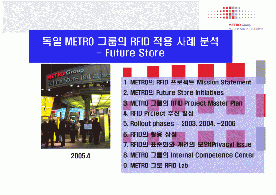 독일 Metro 그룹의 RFID 구축 추진 계획 분석 자료