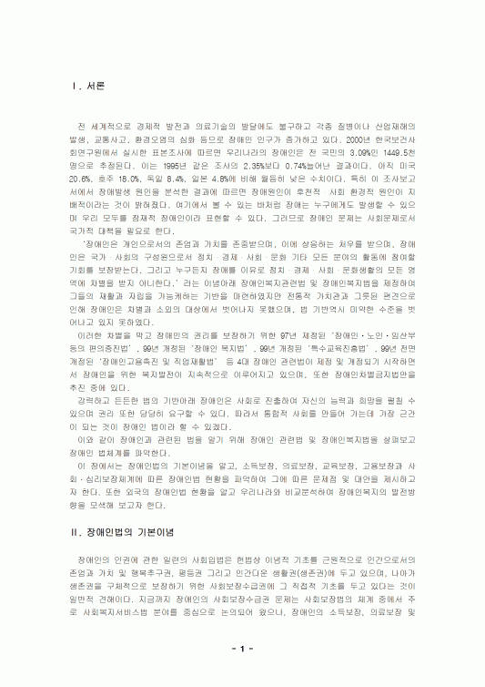 [장애인복지론] 장애인복지법