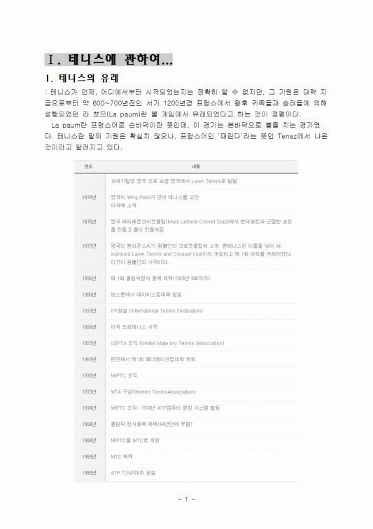 [테니스] 경기규칙 및 경기기술