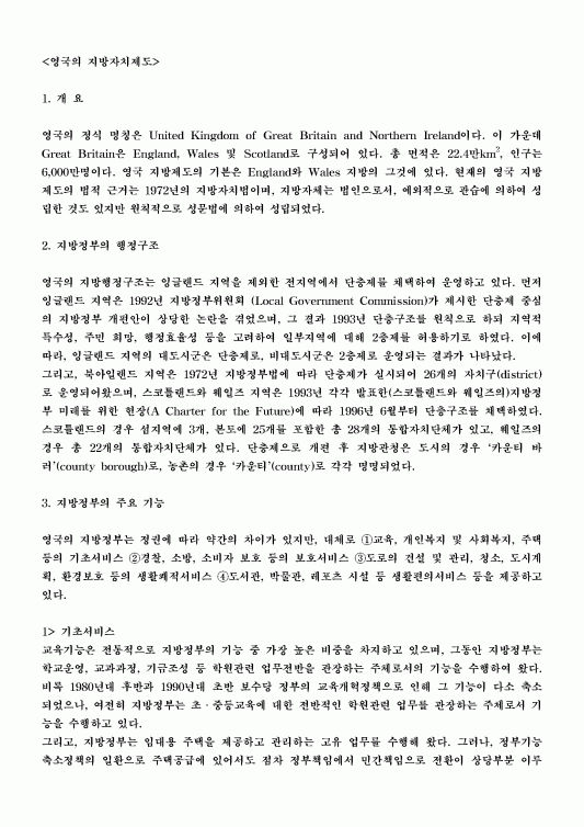 영국,미국식 지방자치제도