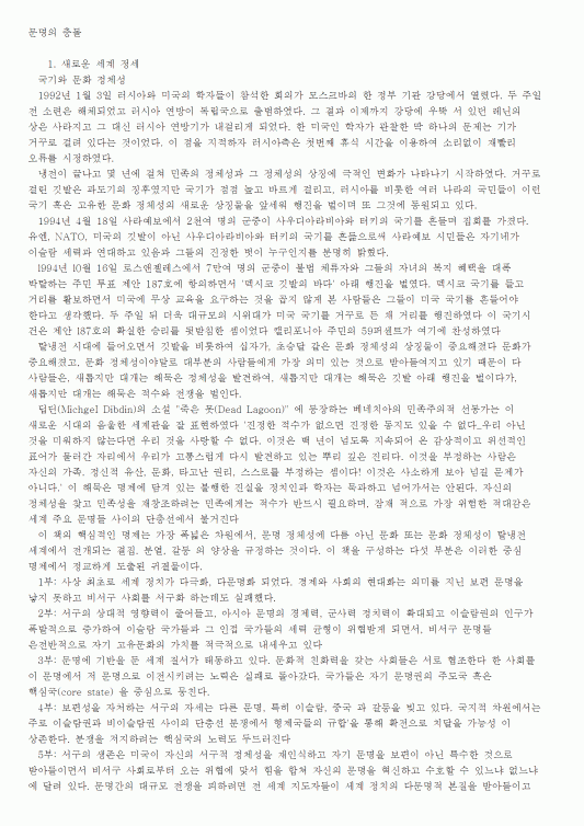 문명의 충돌 (새로운 세계 정세)