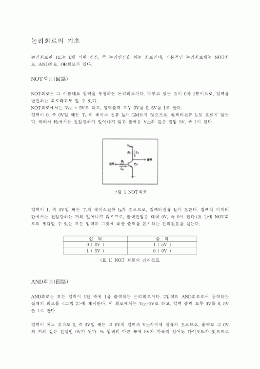 논리회로의기초(NOT, AND,OR회로)