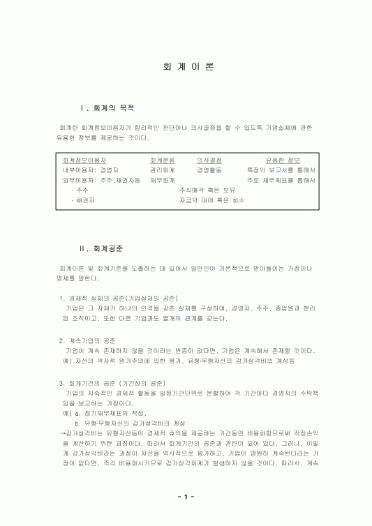 [회계이론] 레포트 자료