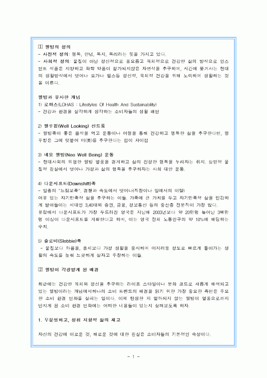 웰빙에 관한 종합적 이해