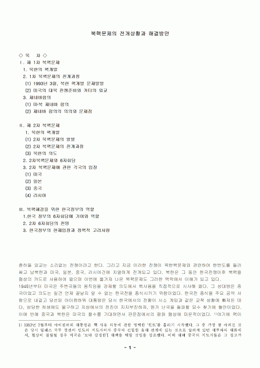 북핵문제 레포트 자료