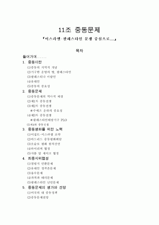 중동문제 레포트 자료