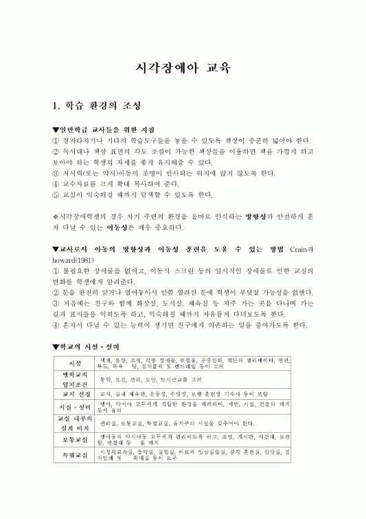 [분석/조사] 시각장애아 교육
