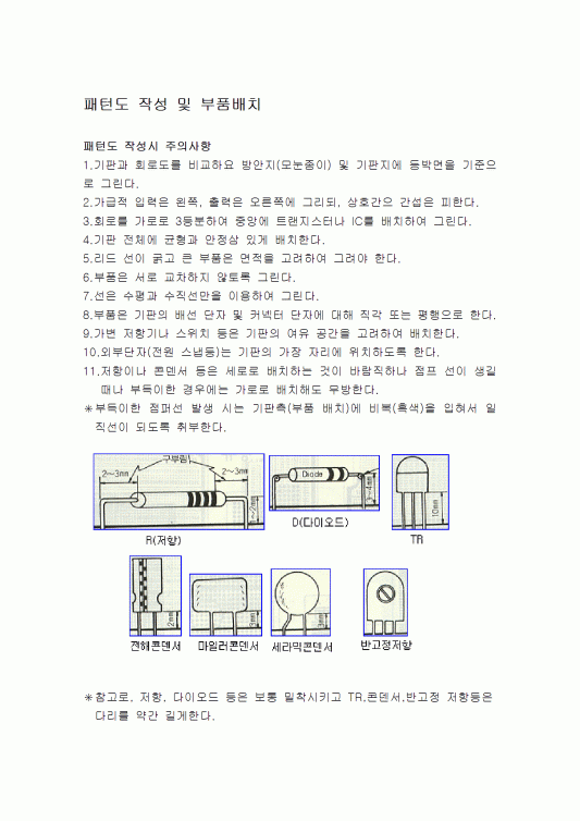 패턴도 작성 및 부품패치, 납땜방법