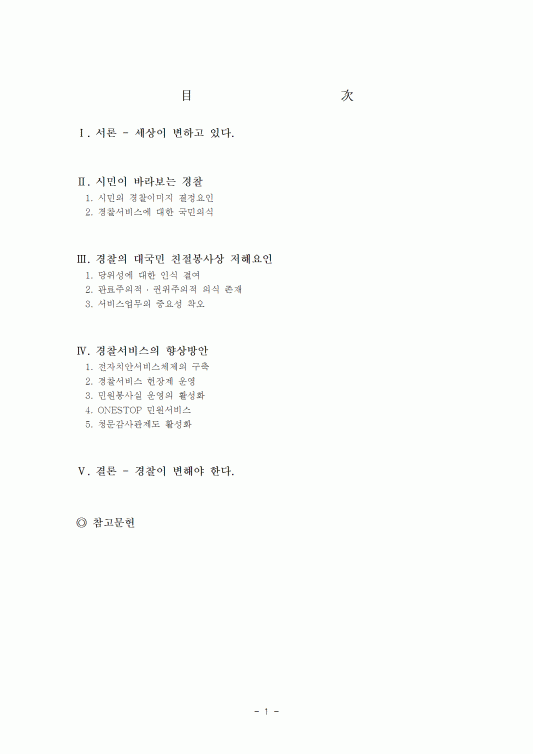 국민이 원하는 경찰상