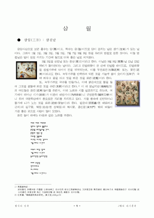삼월의 세시풍속