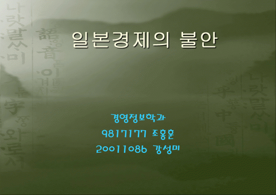 일본 경제의 불안