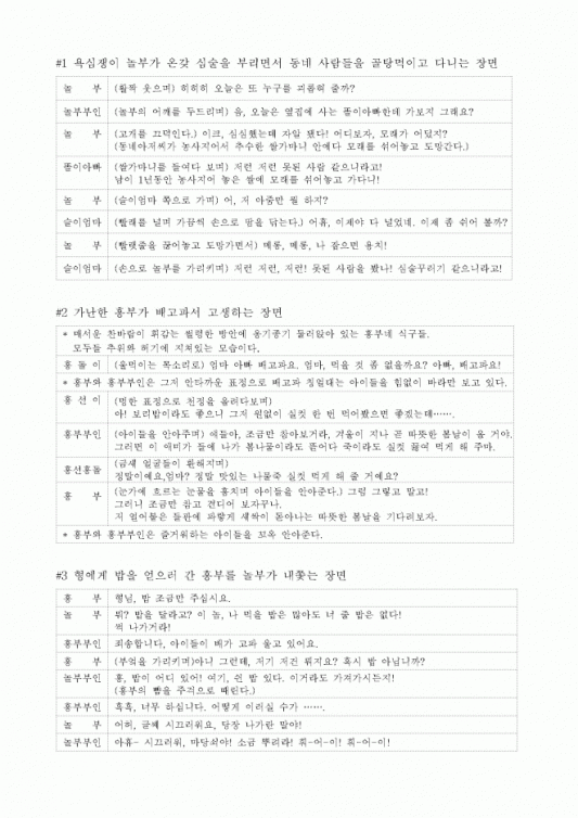 연극 대본 - 흥부와 놀부